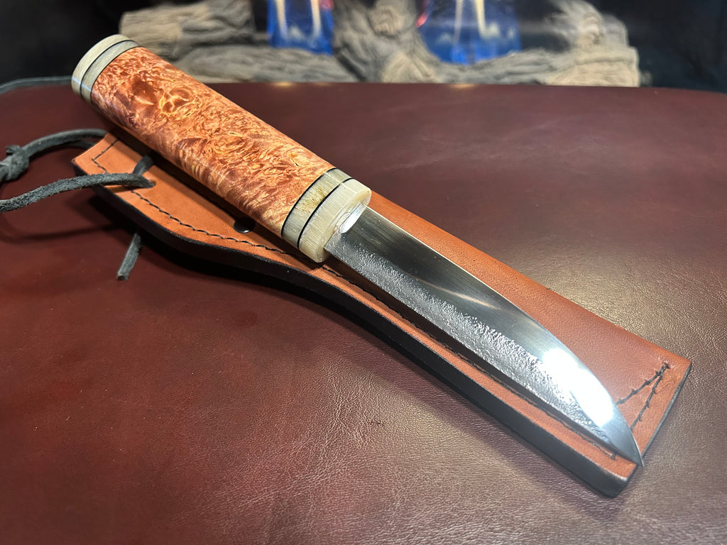 Forged Traditional Siberian Yakut knife crafted in Karelian birch ...