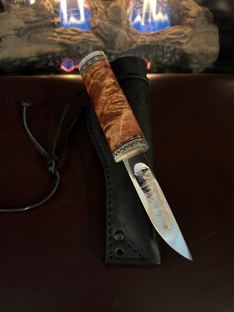 Forged Traditional Siberian Yakut knife crafted in Karelian birch ...