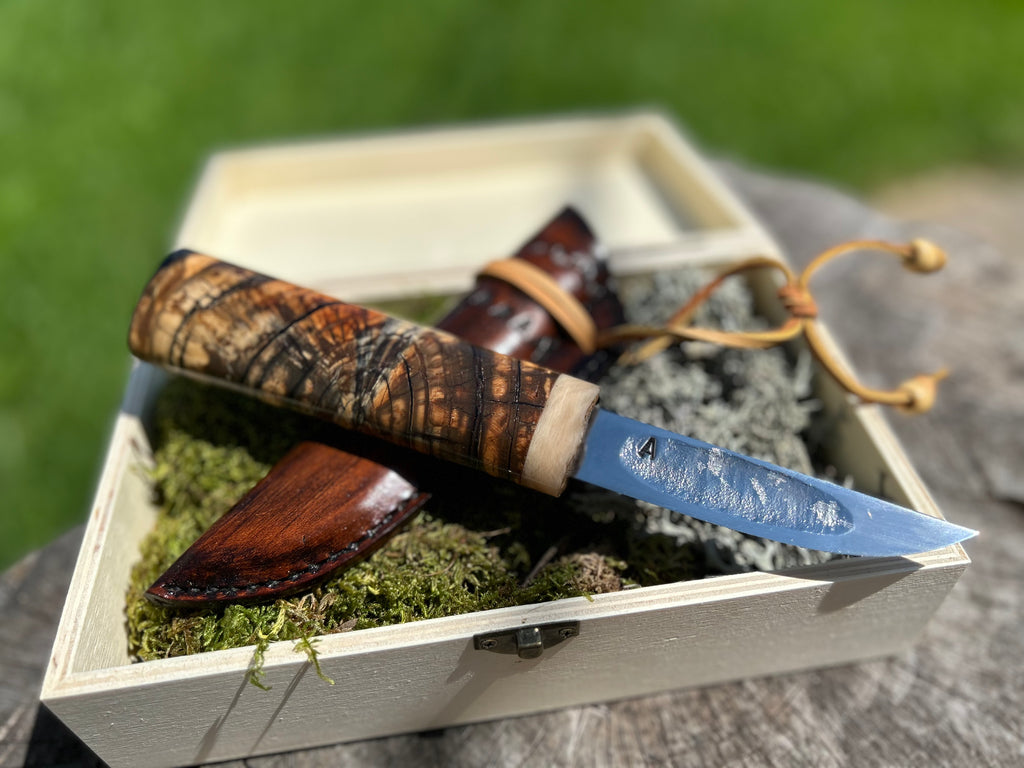 Forged Traditional Siberian Yakut knife crafted in Karelian birch ...