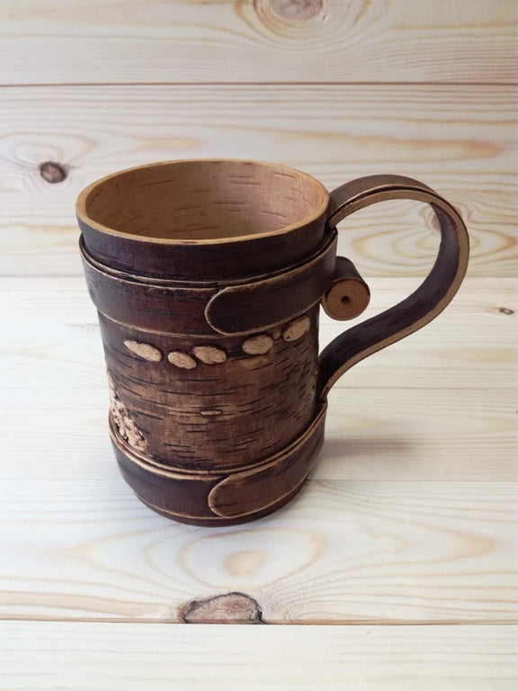 Hand crfated birch bark mug – Siberian Forged Knives